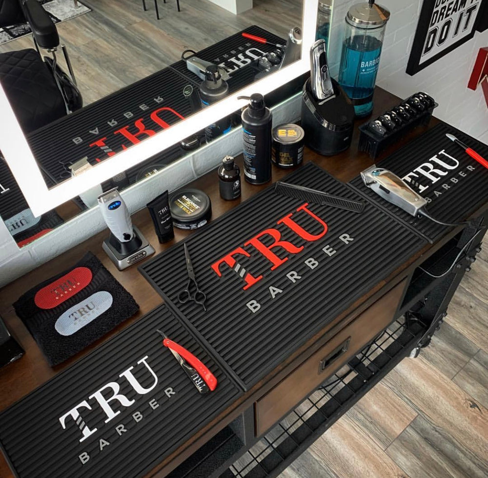 Barber Mat- Black/Red - TRUBARBER Official